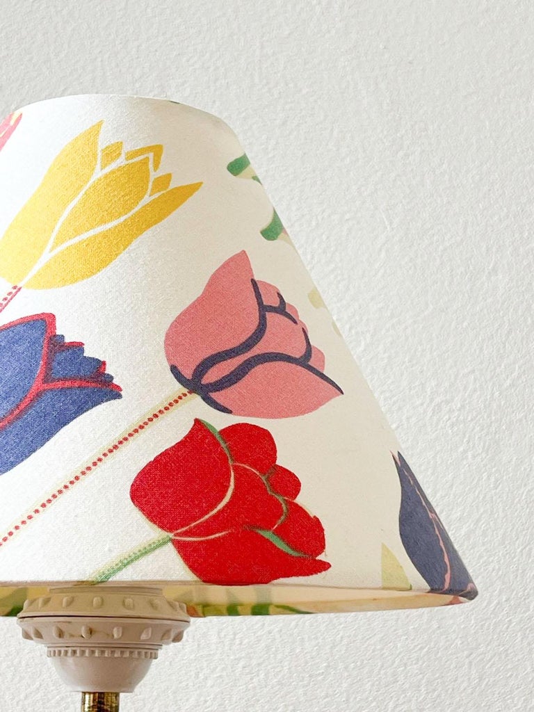 Josef Frank Table Lamp in Brass and Fabric, 1960s For Sale at 1stDibs