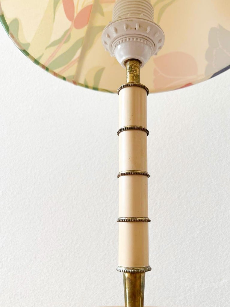 Josef Frank Table Lamp in Brass and Fabric, 1960s For Sale at 1stDibs