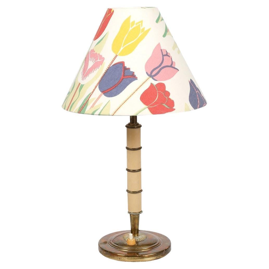 Kosta Elarmatur Pair of Table Lamps in Brass and Cotton, 1960s For Sale ...