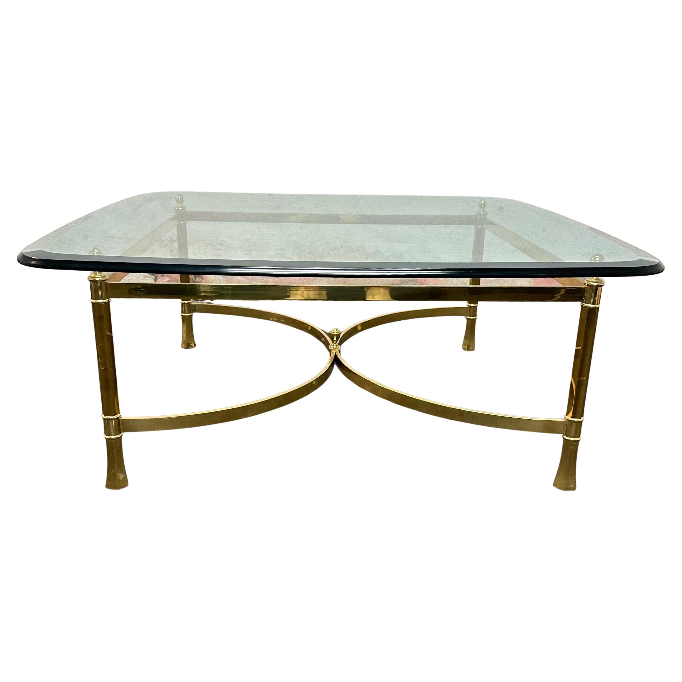 Mid Century Glass Top Coffee Table with Chrome Geometric Base For Sale ...