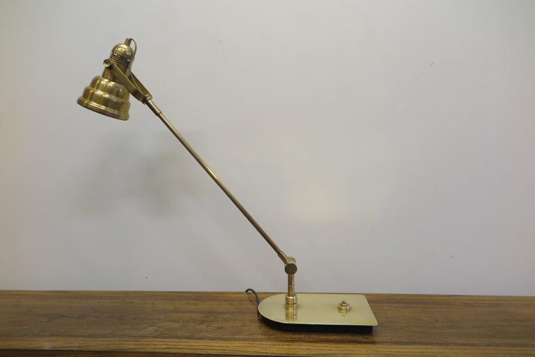 Midcentury Brass Articulating Table Lamp at 1stDibs