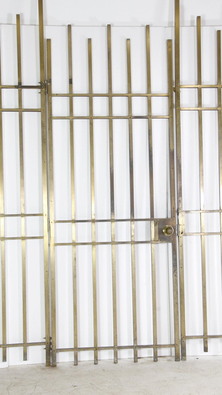 Mid-Century Brass Bank Vault Bars and Gate For Sale at 1stDibs