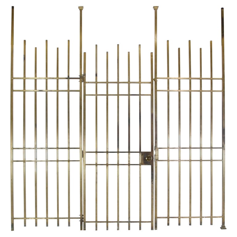 Mid-Century Brass Bank Vault Bars and Gate For Sale at 1stDibs