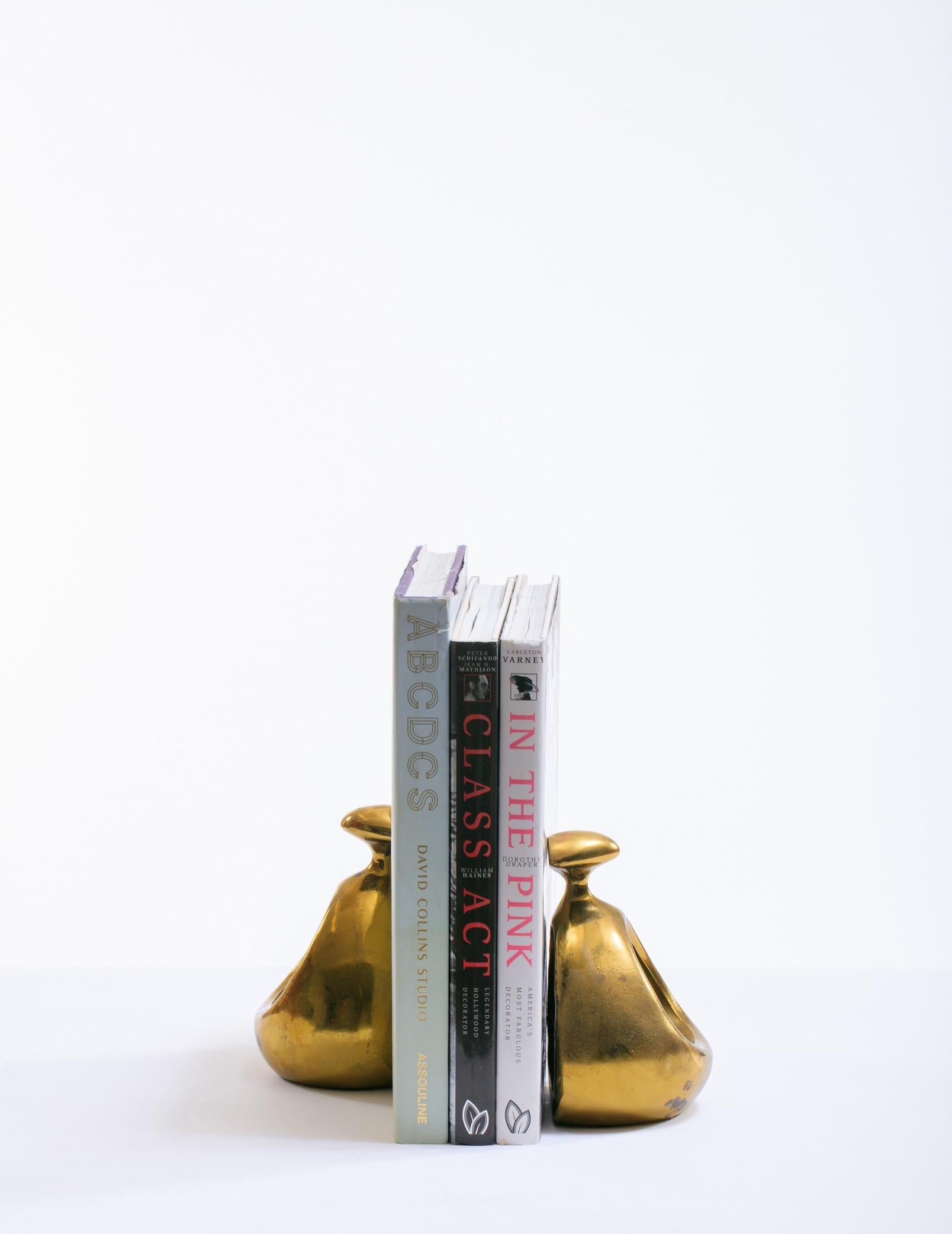 Midcentury Brass Ben Seibel Sculptural Bookends for Jenfred Ware at 1stDibs