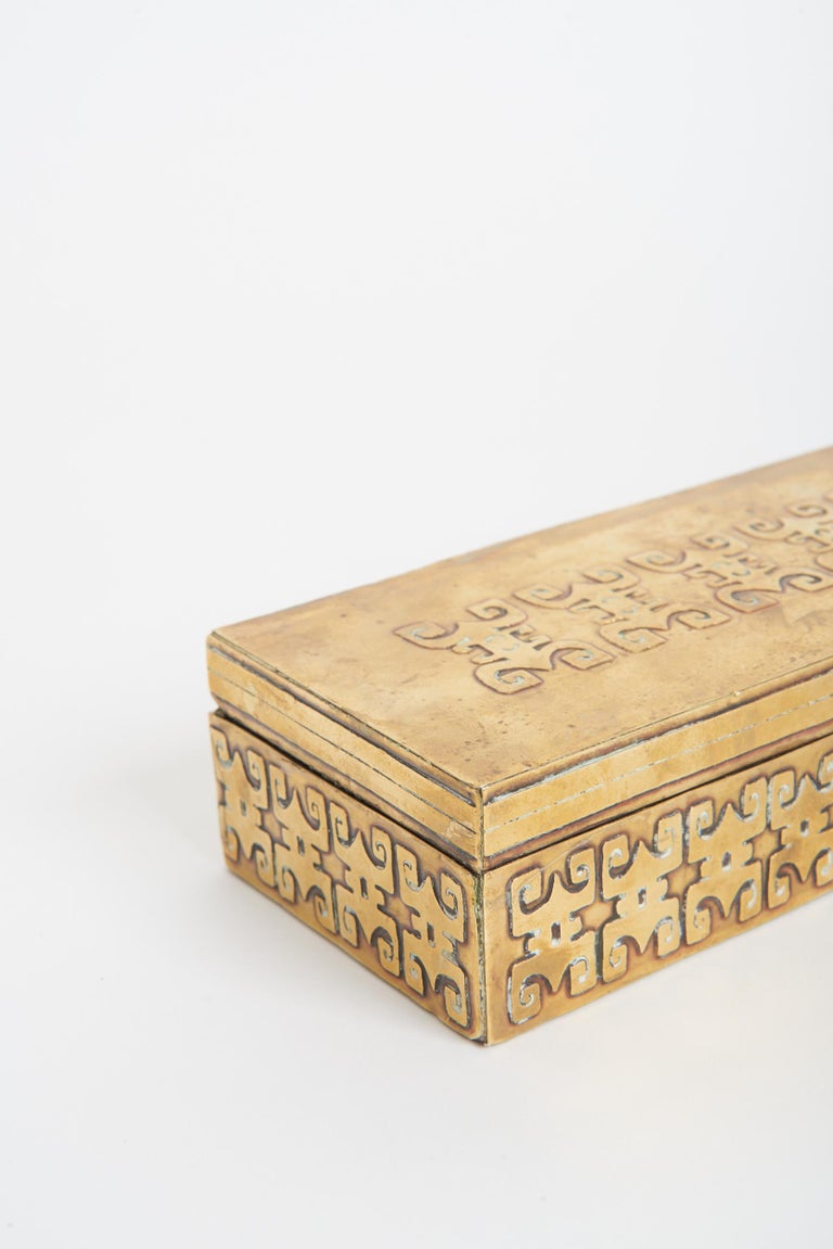 Midcentury Brass Box For Sale at 1stDibs