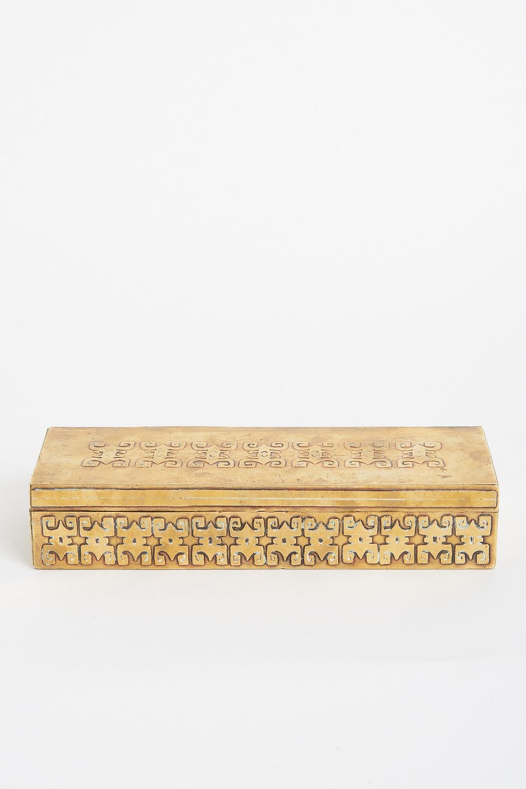 Midcentury Brass Box For Sale at 1stDibs