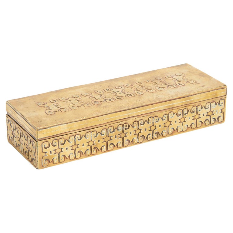 Midcentury Brass Box For Sale at 1stDibs