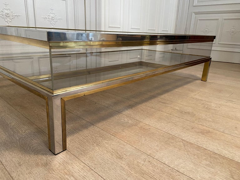 Midcentury Brass, Chrome, and Glass Showcase Coffee Table For Sale at ...