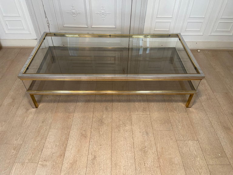 Midcentury Brass, Chrome, and Glass Showcase Coffee Table For Sale at ...