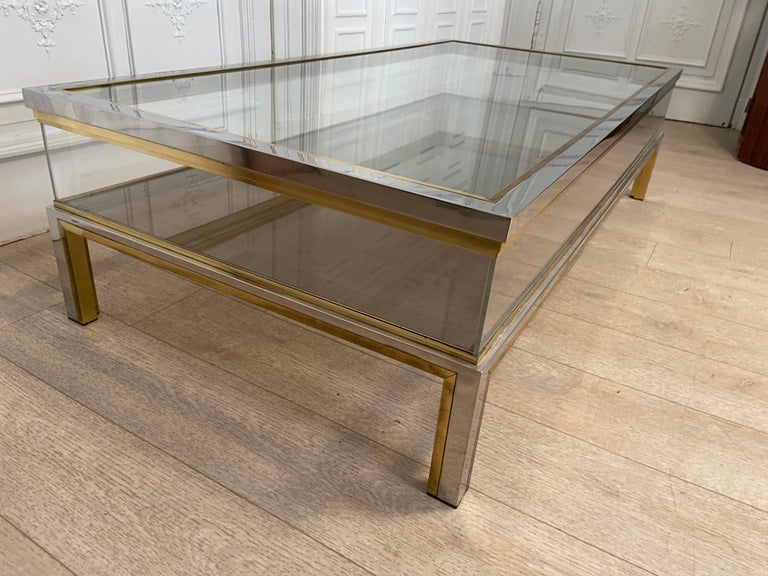 Midcentury Brass, Chrome, and Glass Showcase Coffee Table For Sale at ...