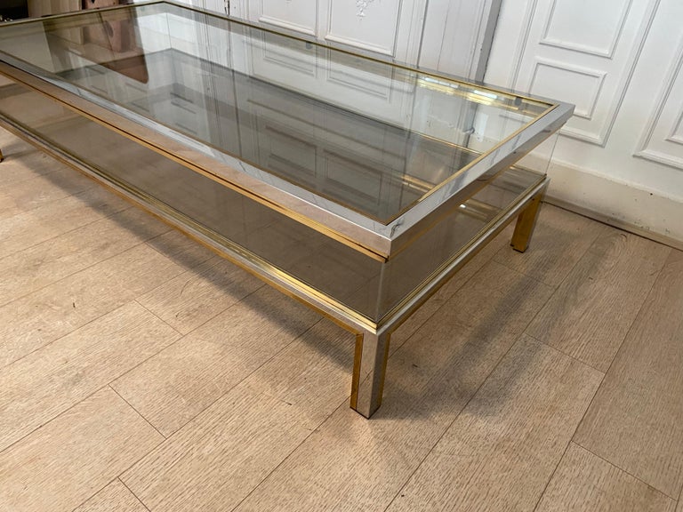 Midcentury Brass, Chrome, and Glass Showcase Coffee Table For Sale at ...