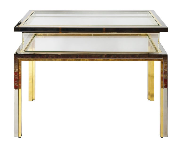 Mid-Century Brass, Chrome Console Table/Vitrine/Showcase, by Romeo Rega ...