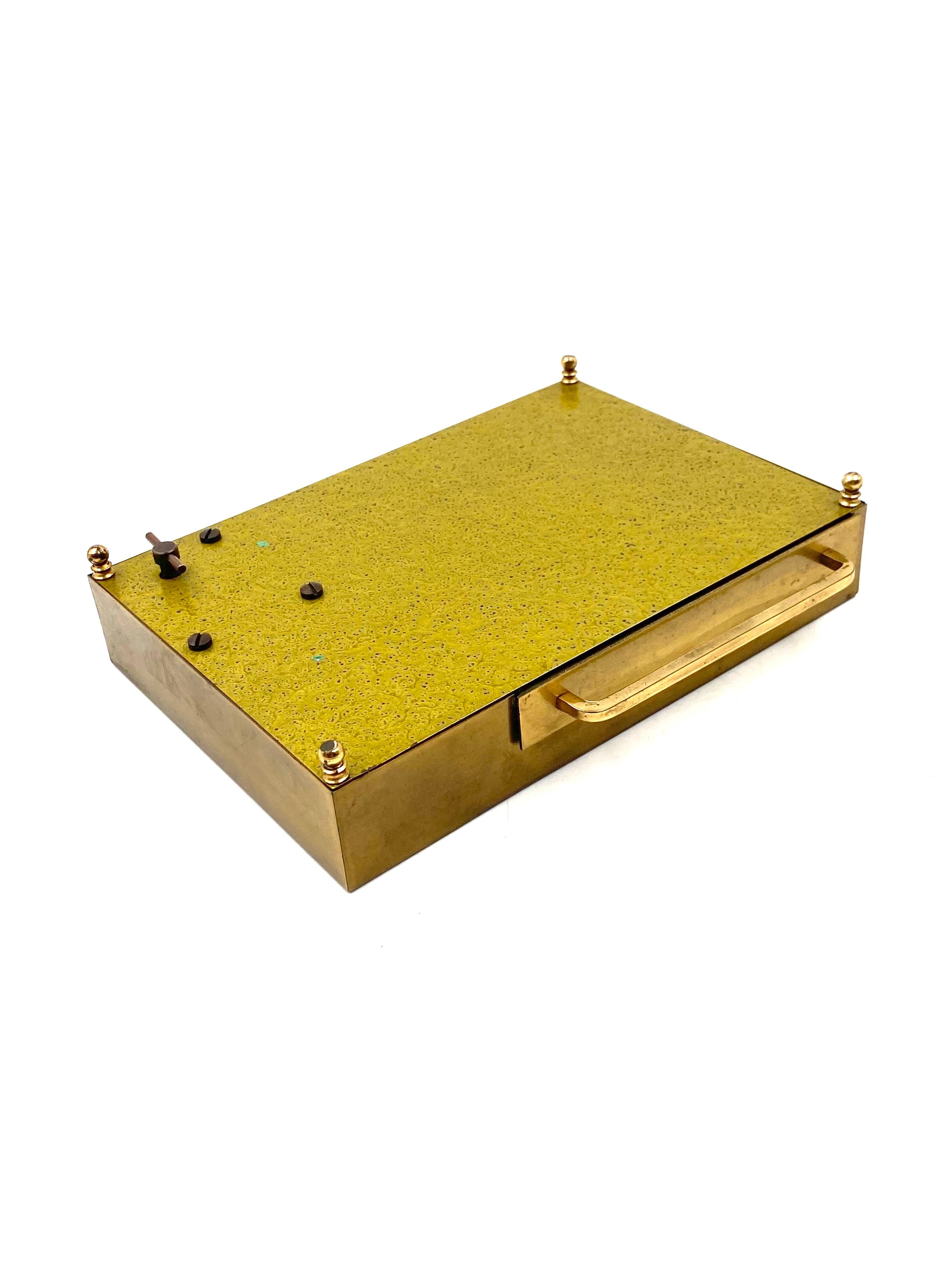 Mid-century brass cigarette box / carillon, Italy 1950s For Sale at 1stDibs