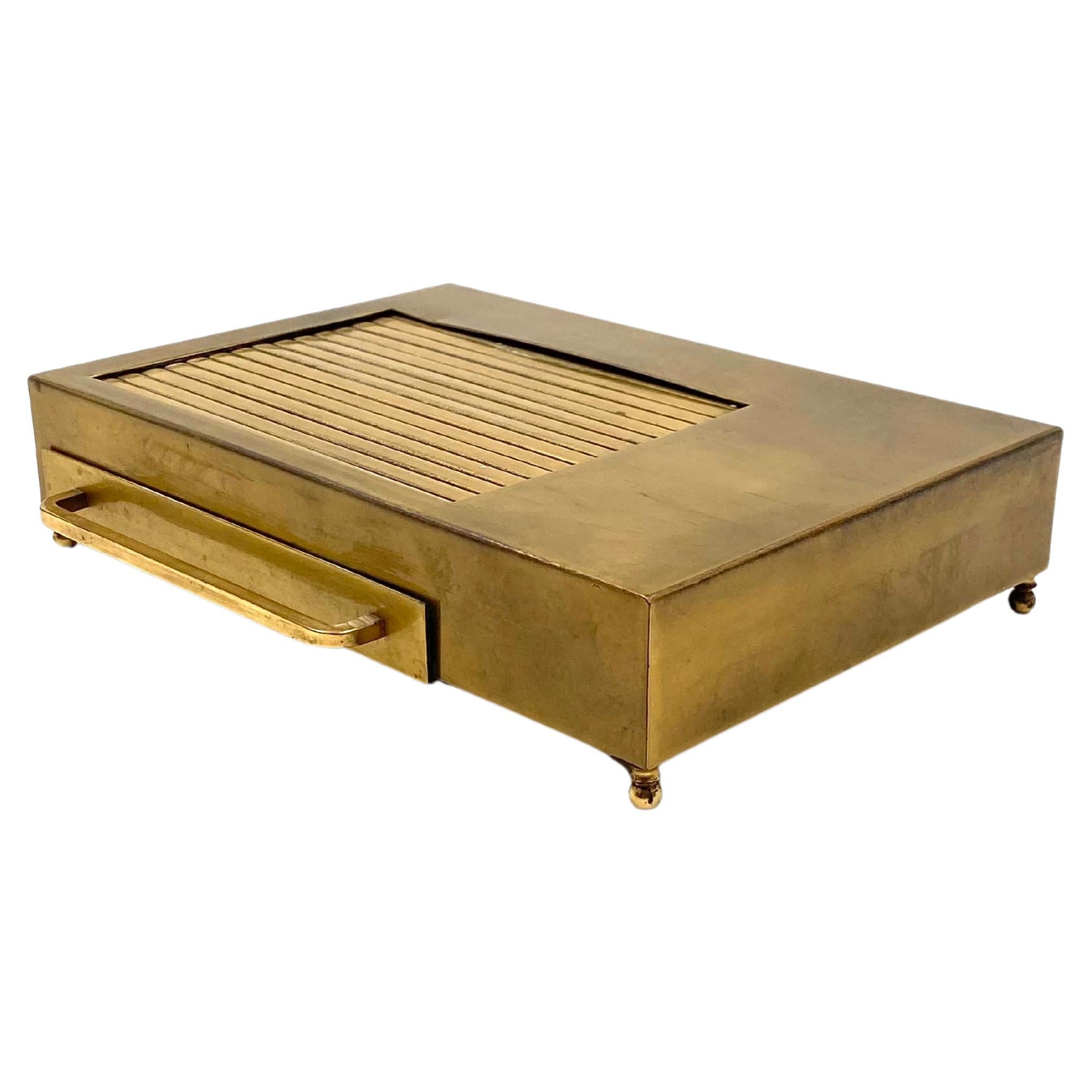 Mid-century brass cigarette box / carillon, Italy 1950s For Sale at 1stDibs