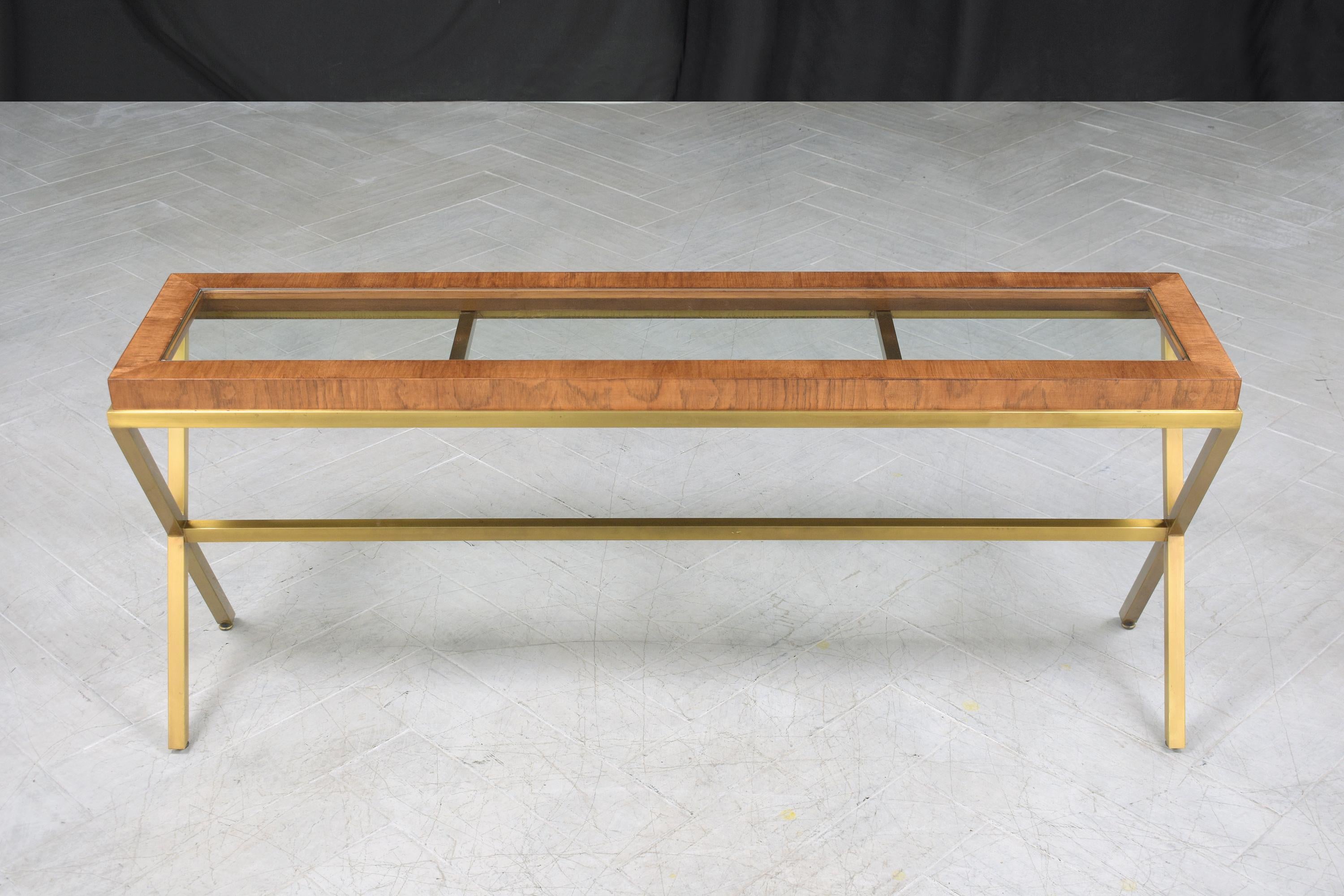 Mid-Century Brass Console Table at 1stDibs