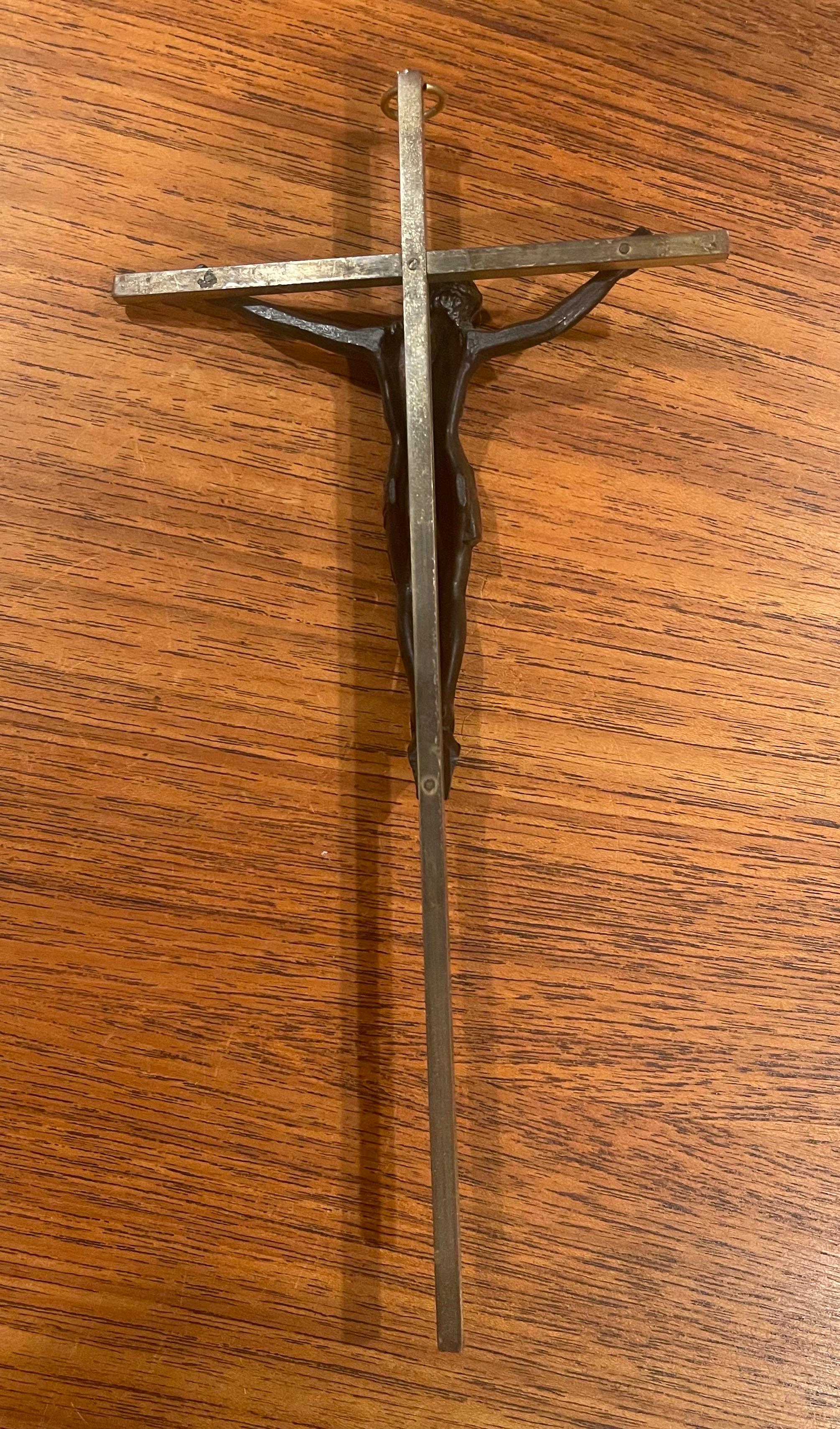 Mid-Century Brass Crucifix at 1stDibs