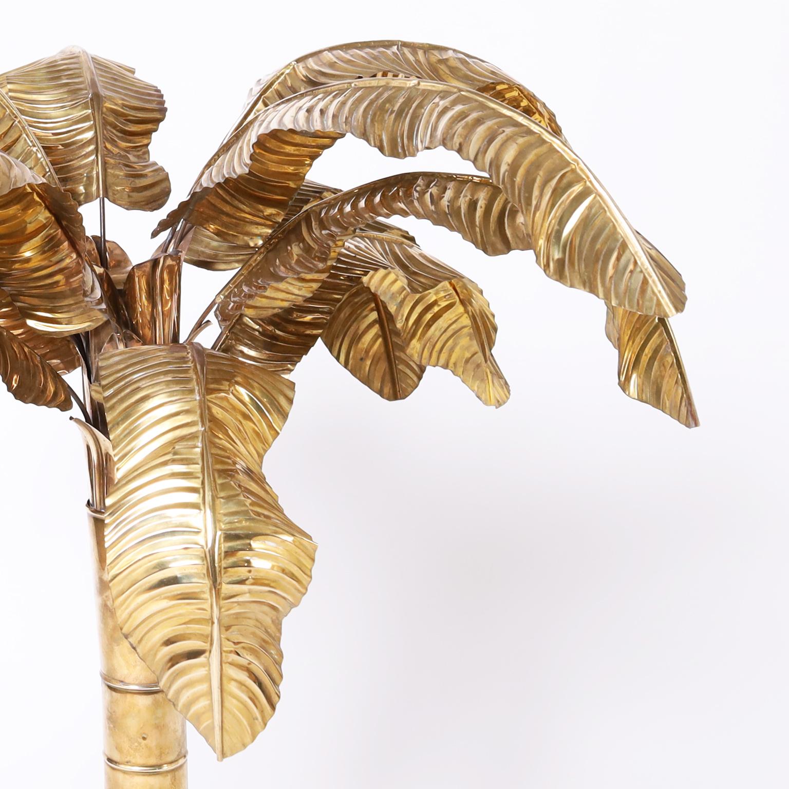Mid Century Brass Palm Tree Sculpture at 1stDibs