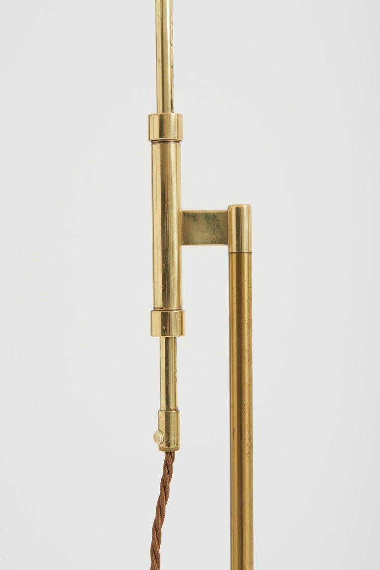 Midcentury Brass Reading Floor Lamp For Sale at 1stDibs