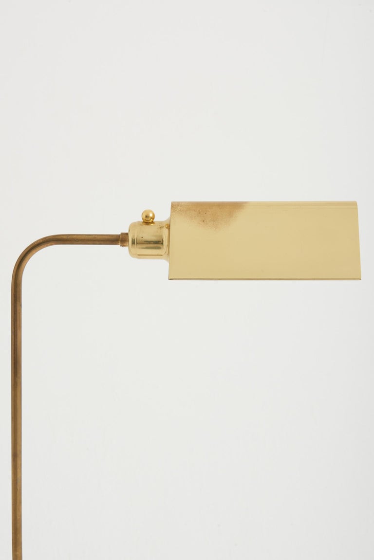 Midcentury Brass Reading Floor Lamp For Sale at 1stDibs