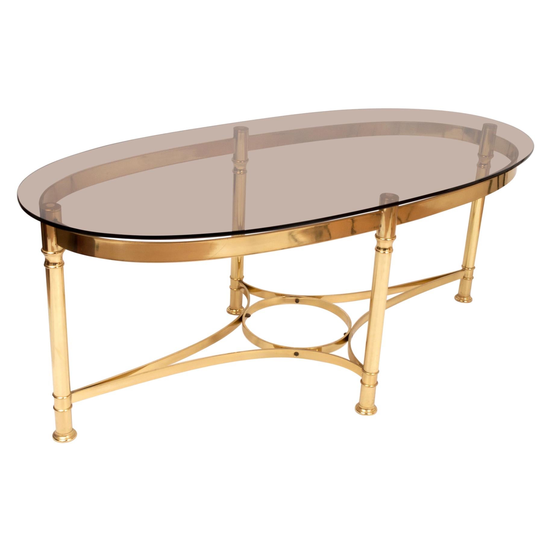 Midcentury Oval Glass Golf Club Coffee Table at 1stDibs