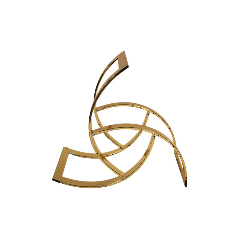 Midcentury Brass Swirl Base Round Glass Top Coffee Table For Sale at ...