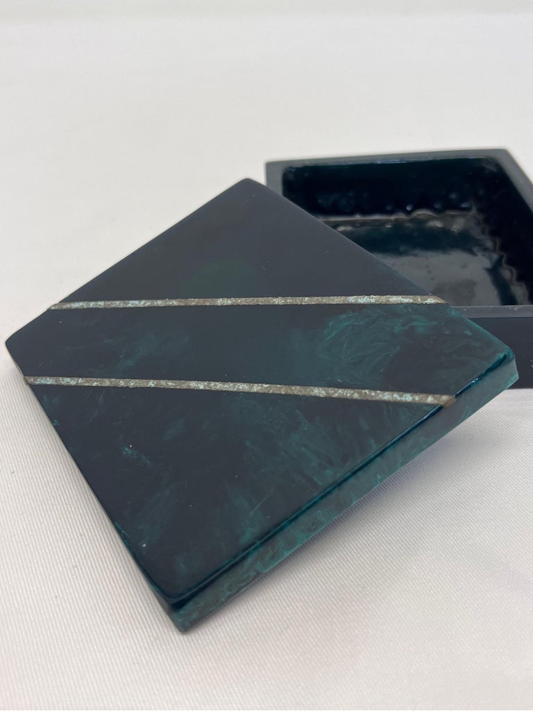Mid-Century Brazilian Modern Resin and Patinated Bronze Jewel Box For ...