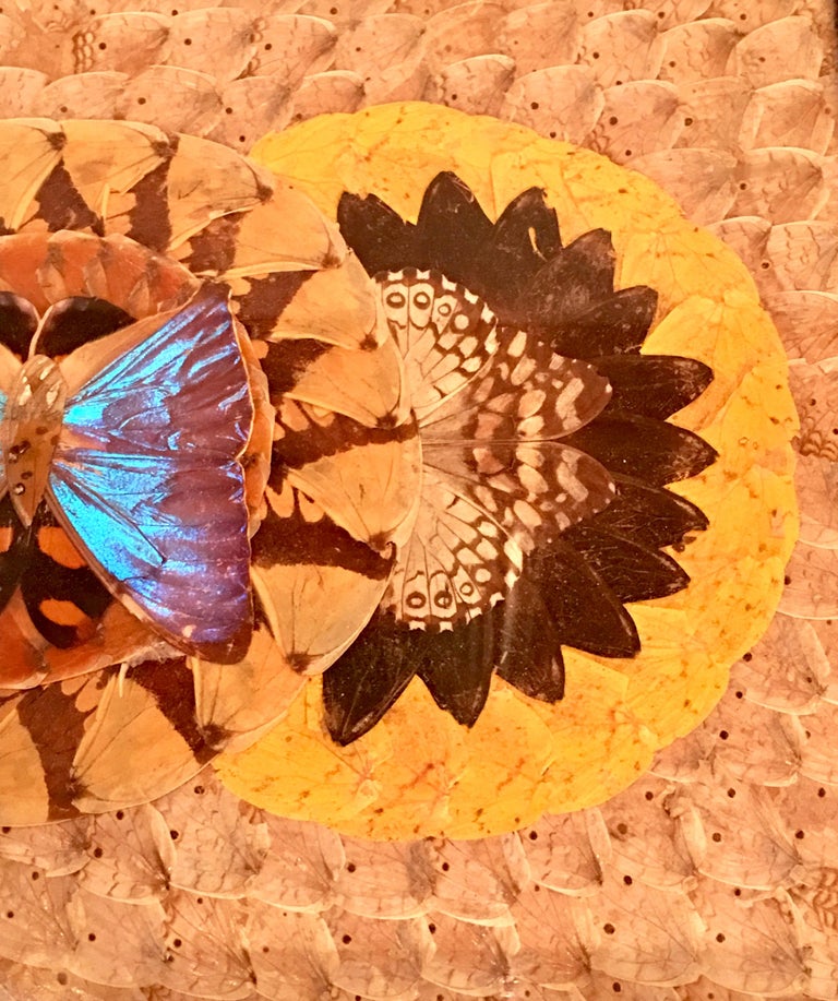Mid-Century Brazilian Wood and Brass Inlay Pressed Butterfly Tray at ...