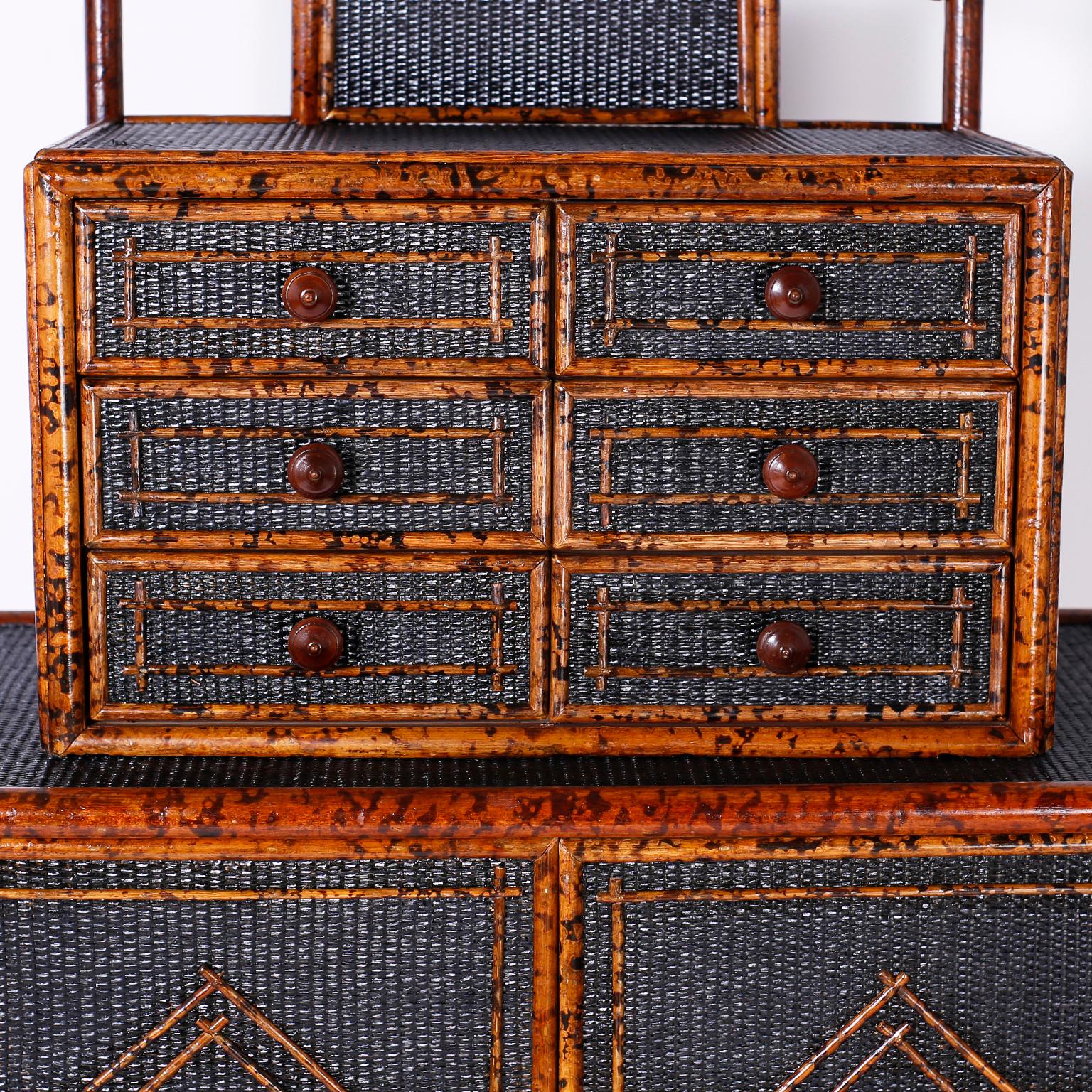 Midcentury British Colonial Faux Bamboo Chest on Chest at 1stDibs