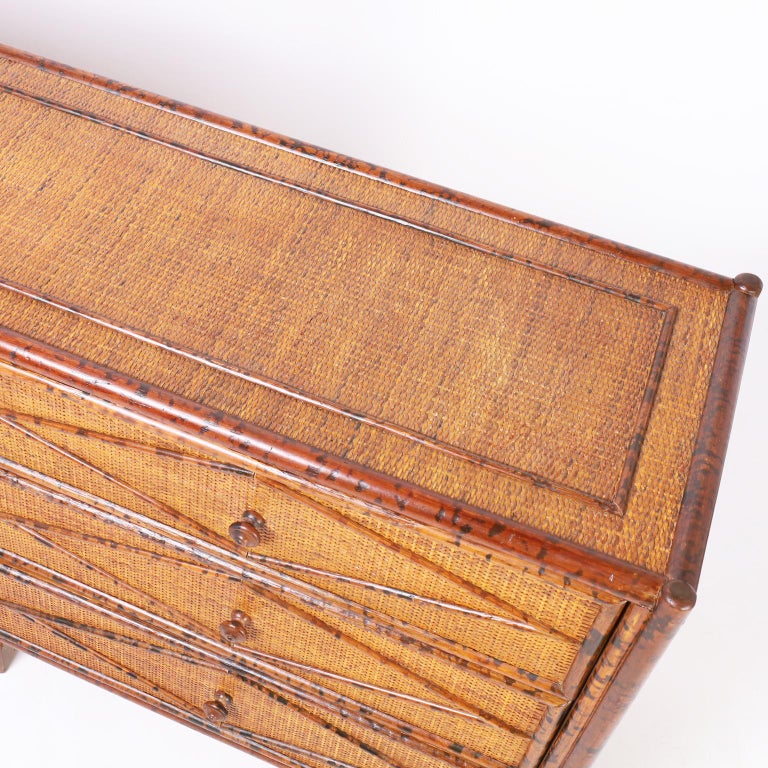 Mid-Century British Colonial Style Faux Bamboo Chest of Drawers or ...