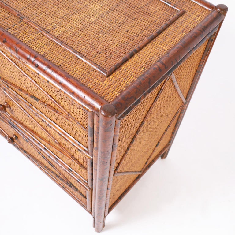 Mid-Century British Colonial Style Faux Bamboo Chest of Drawers or ...