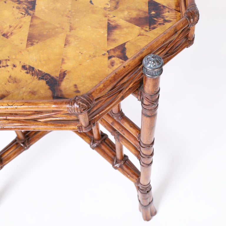 Mid Century British Colonial Style Faux Bamboo End Tables or Stands at ...