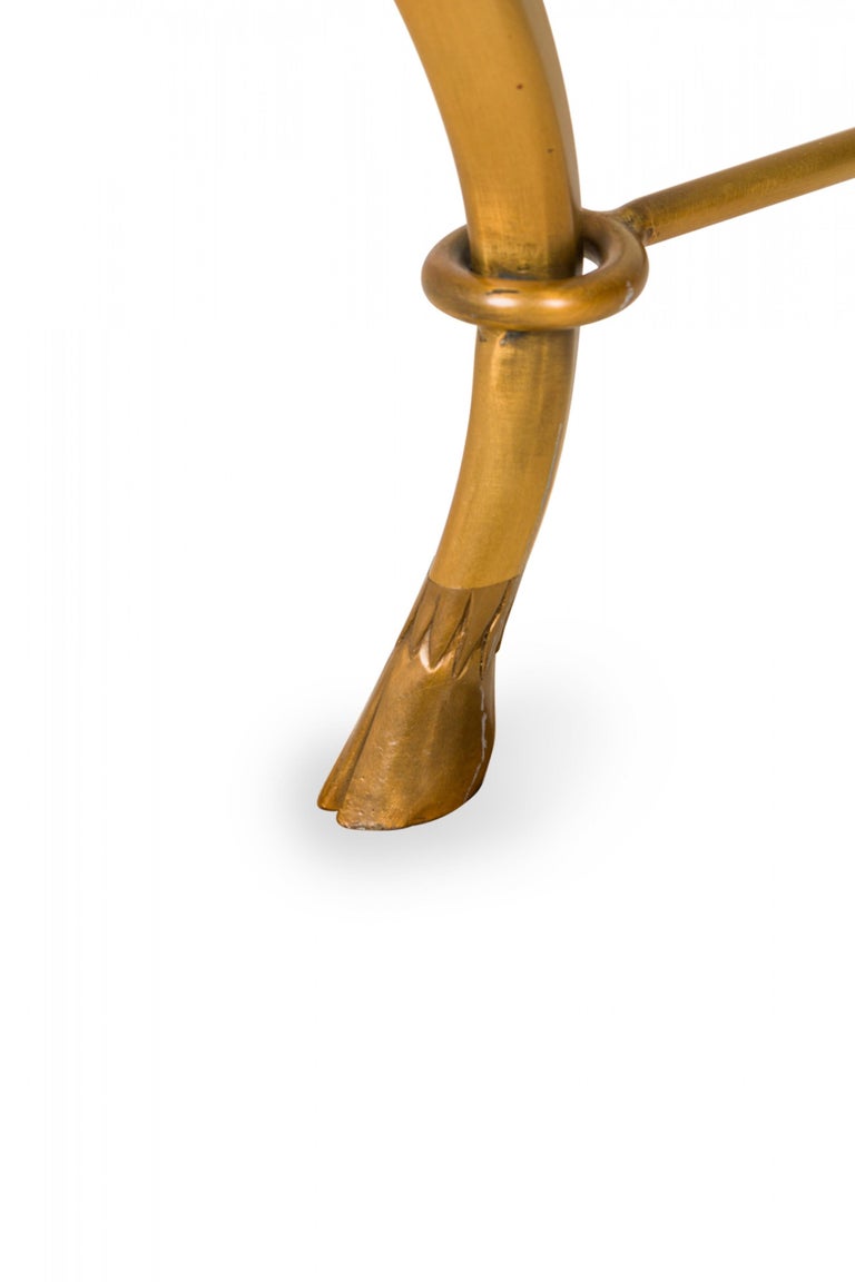 Mid-Century Bronze and Clear Glass Hoof Foot Coffee / Cocktail Table ...