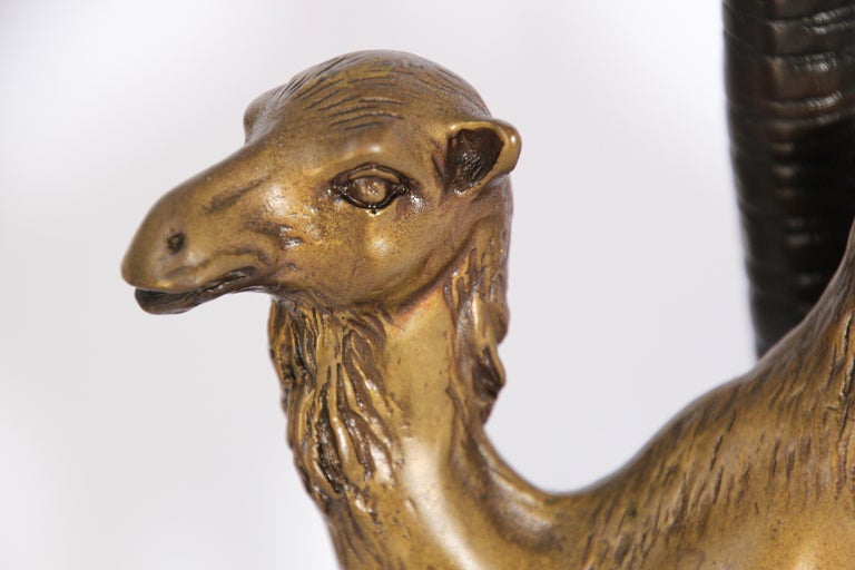 Midcentury Bronze Camel Orientalist Camel Under a Palm Tree For Sale at ...