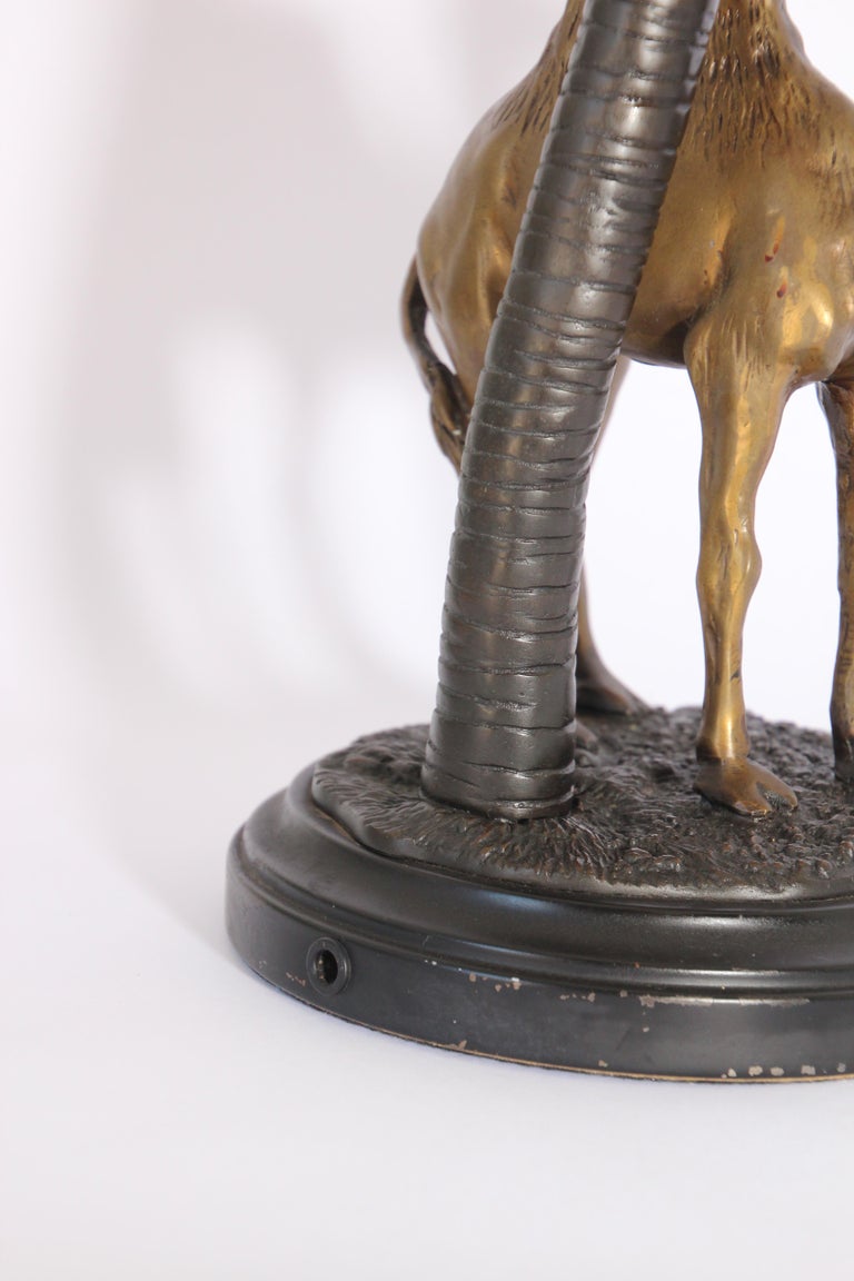 Midcentury Bronze Camel Orientalist Camel Under a Palm Tree For Sale at ...