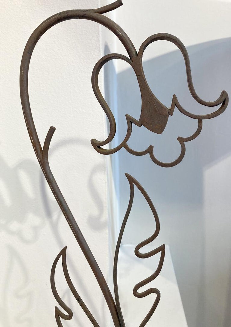 Midcentury Bronze Flower Sculpture For Sale at 1stDibs