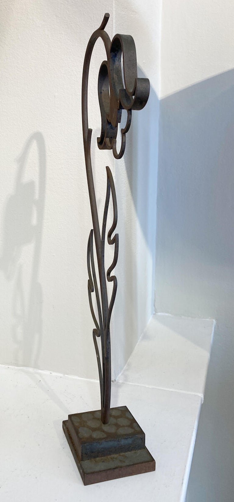 Midcentury Bronze Flower Sculpture For Sale at 1stDibs