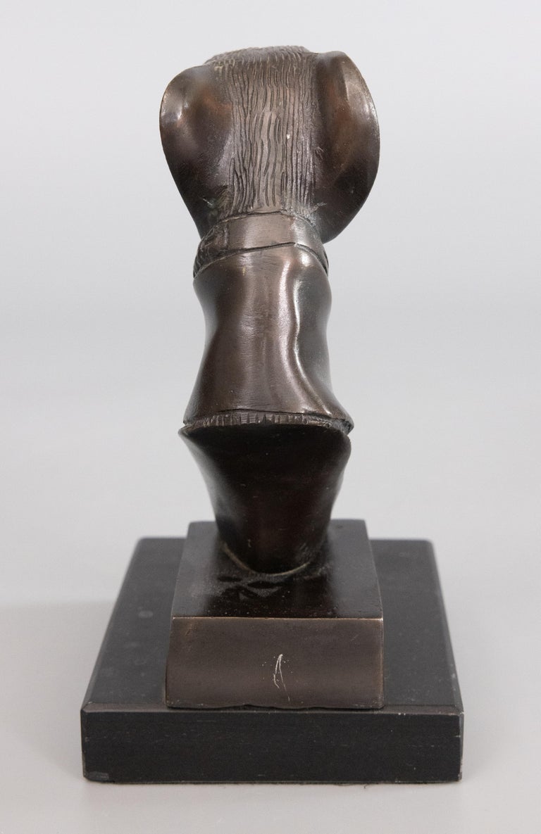 Mid-Century Bronze Greyhound Whippet Dog Bust Sculpture For Sale at 1stDibs