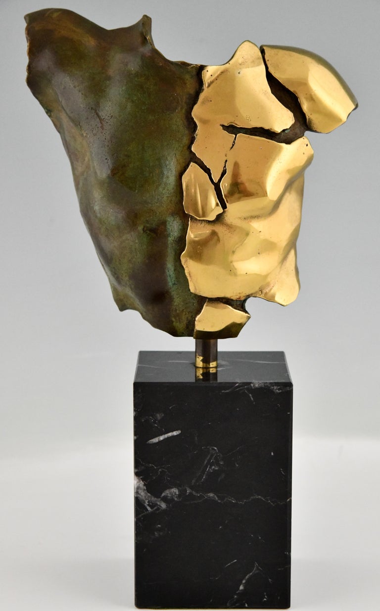 Mid Century Bronze Sculpture Male Torso by Borghese on Marble Base ...