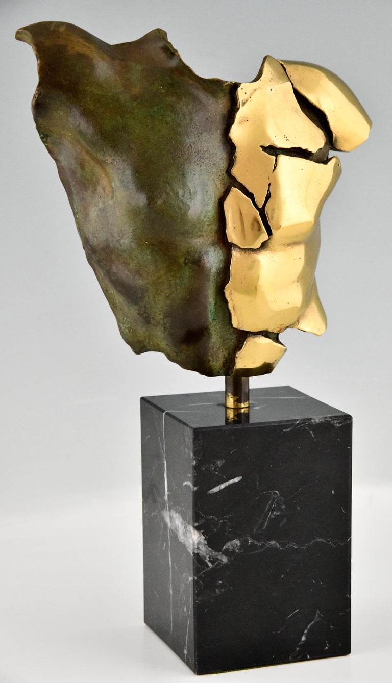 Mid Century Bronze Sculpture Male Torso by Borghese on Marble Base ...