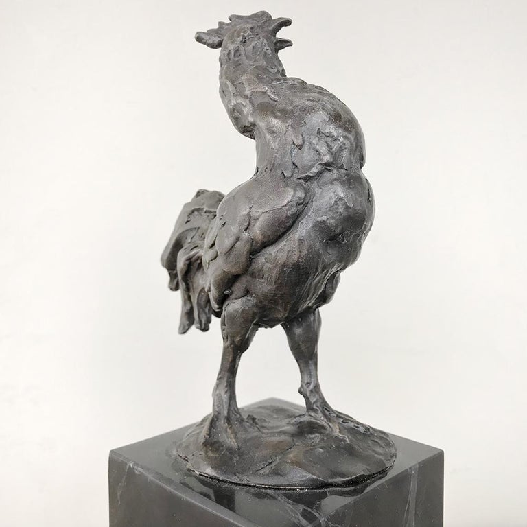Midcentury Bronze Statue of Rooster For Sale at 1stDibs