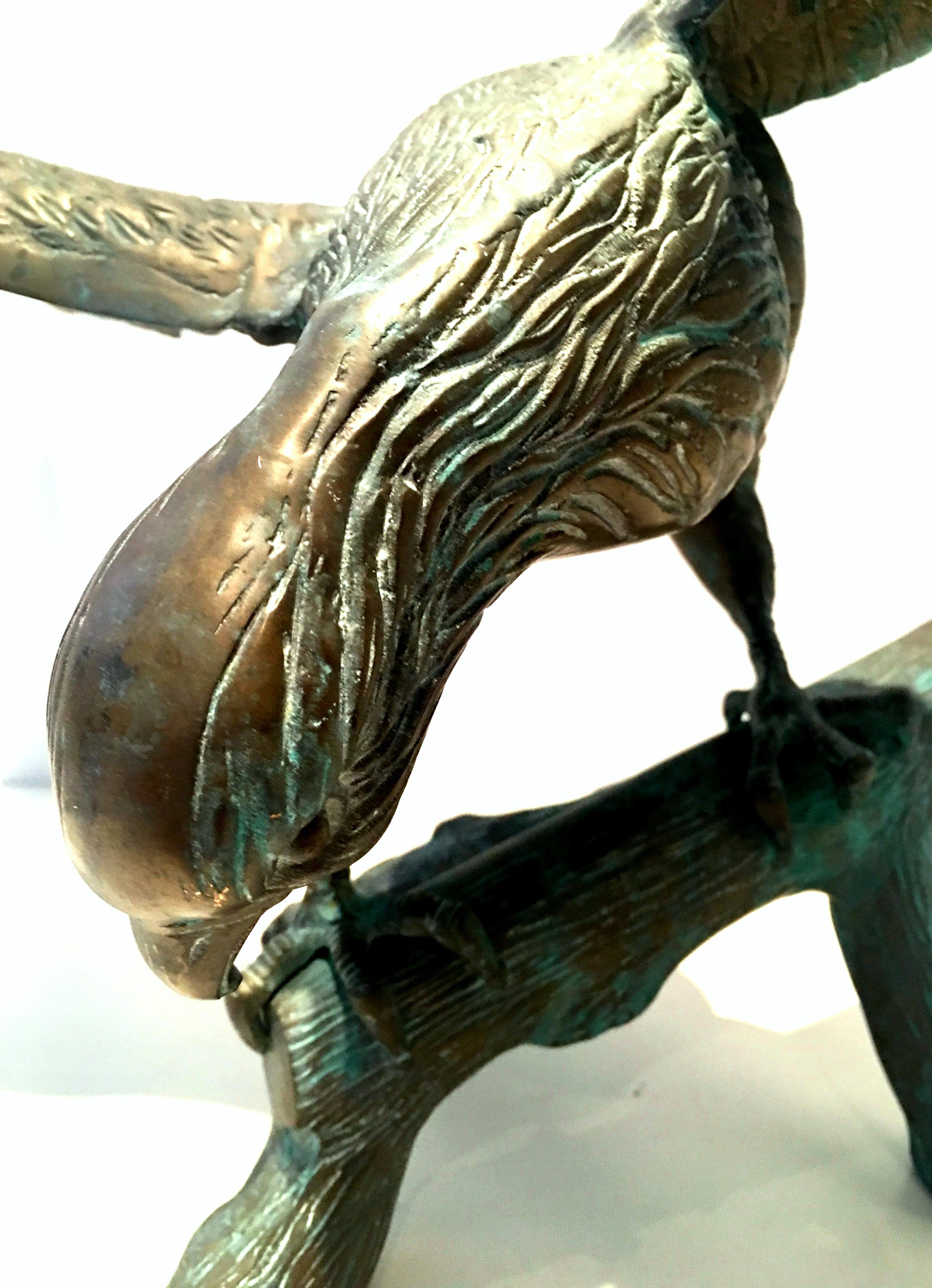 Mid-Century Bronze Verdigris Standing "In Flight" Eagle Sculpture at ...