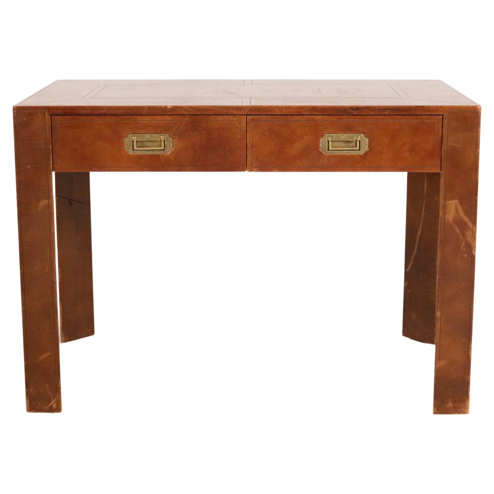 Cow Hide Covered Desk at 1stDibs