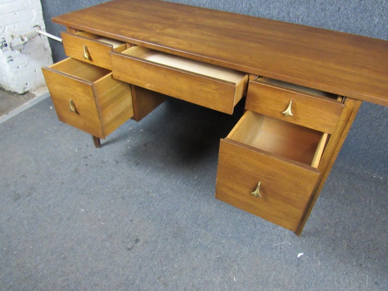Midcentury Broyhill Brasilia Walnut Desk For Sale at 1stDibs