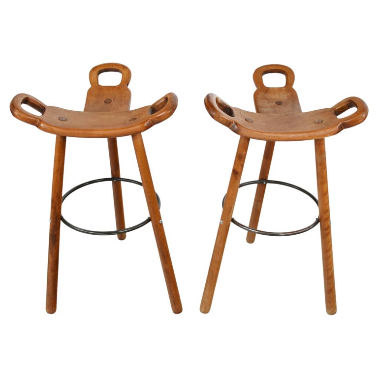 Mid-Century Brutalist Bar Stools, Set of 2, 1960s For Sale at 1stDibs