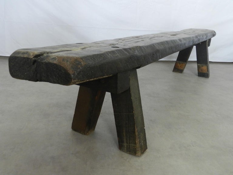 Midcentury Brutalist Bench Primitive Rustic French Craftsman One of a ...