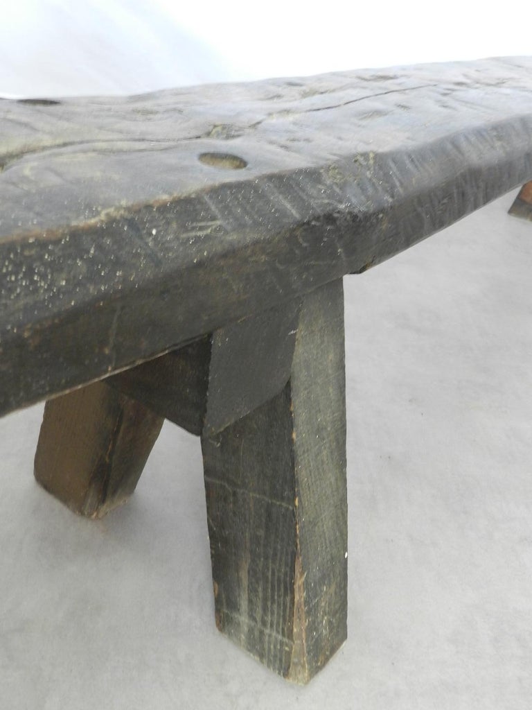 Midcentury Brutalist Bench Primitive Rustic French Craftsman One of a ...