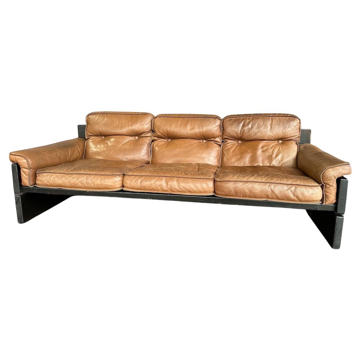 Mid Century Plywood and Faux Fur Sling Sofa in the Style of Lou Hodges ...