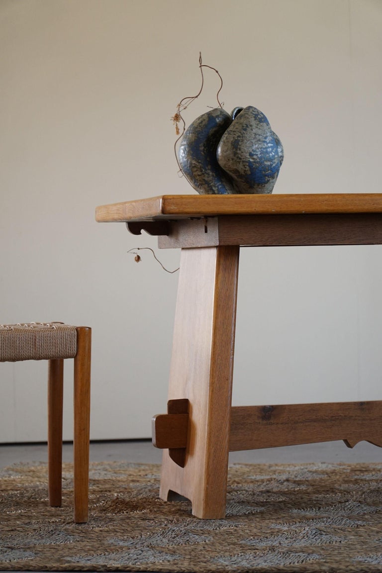 Mid Century, Brutalist Dining Table, Made in Oak, Danish Cabinetmaker ...