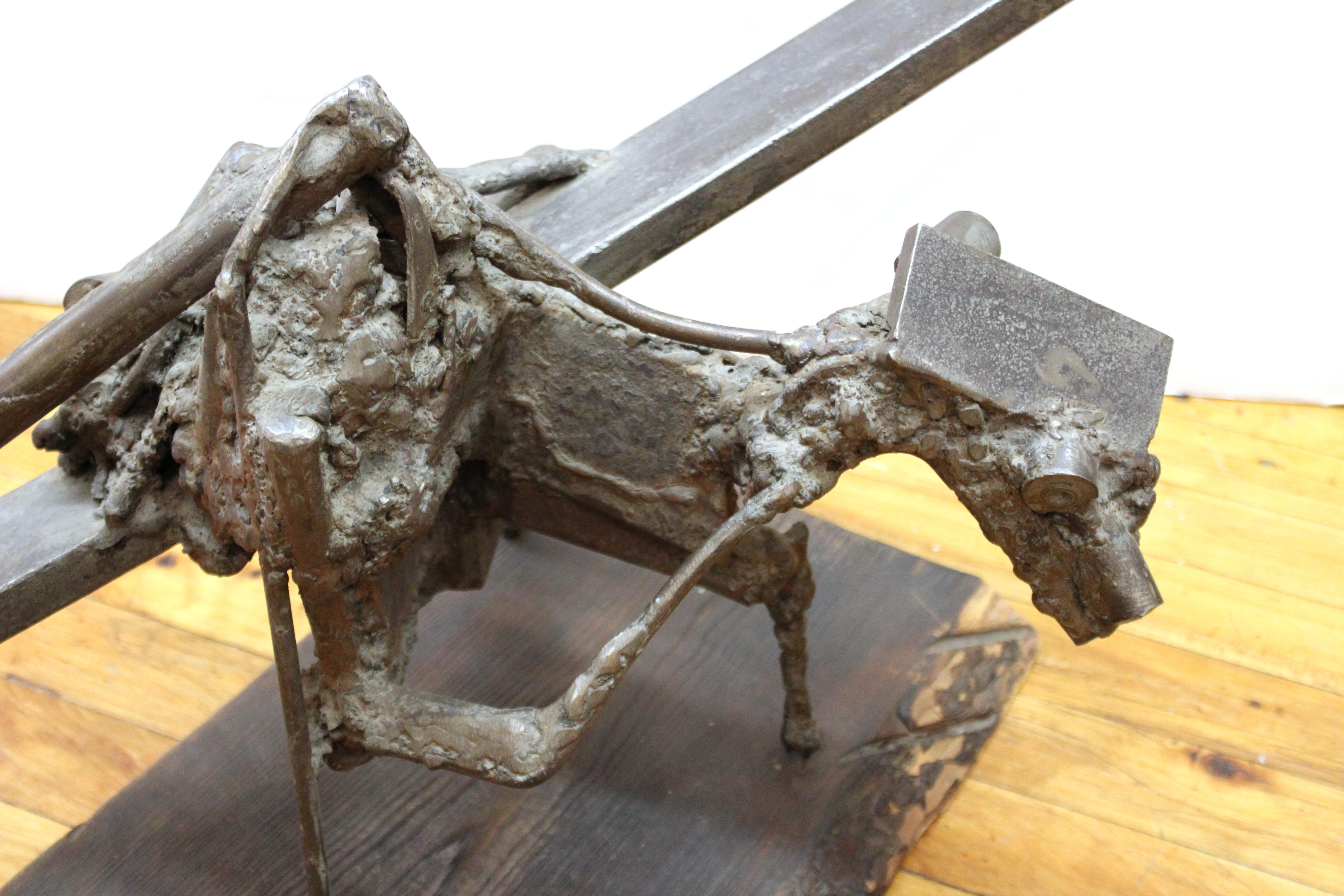 Midcentury Brutalist Welded Metal Abstract Assemblage Sculpture For ...
