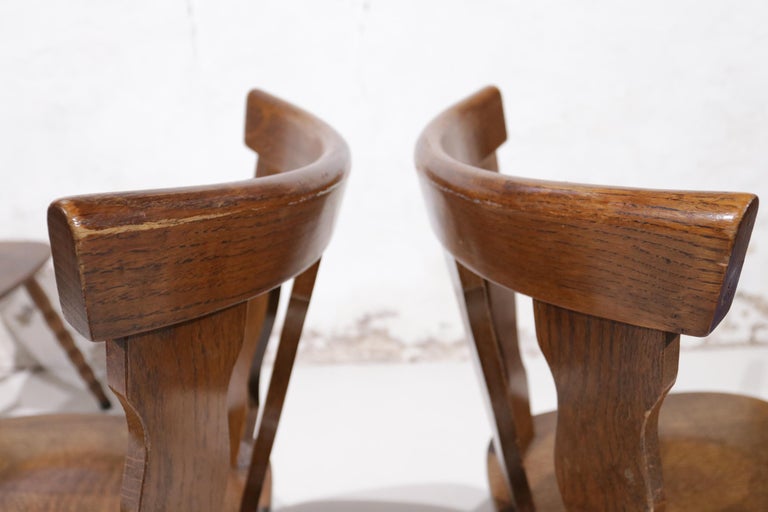 Mid-Century Brutlist Chairs Arch Cut-Outs Bobbin Legs For Sale at 1stDibs